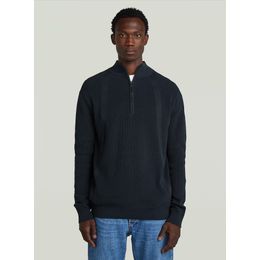 G-Star Raw Longpullover G-STAR "Structured Half Zip Knit", Herren, Gr. XS, salute, Obermaterial: 100% Baumwolle, Pullover Longpullover