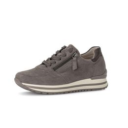 Sneaker Gabor "Sneaker low Materialmix Leder", Damen, Gr. 35,5, grau, Schuhe Sneaker