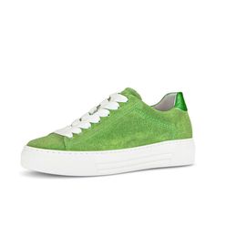 Sneaker Gabor "Sneaker low Materialmix Leder/Lederimitat", Damen, Gr. 37,5, gr&uuml;n, Schuhe Sneaker