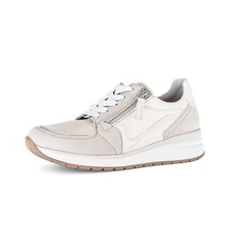 Gabor Damen Sneaker "Sneaker low Materialmix Leder/Lederimitat", Gr. 38beige, Schuhe
