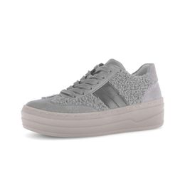 Sneaker Gabor "Sneaker low Materialmix Leder/Lederimitat", Damen, Gr. 35,5, grau, Schuhe Sneaker