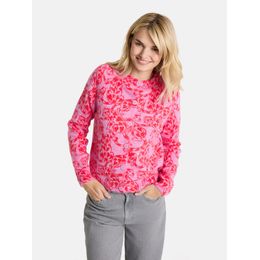 LIEBLINGSST&Uuml;CK Strickjacke LIEBLINGSST&Uuml;CK "AitanaL", Damen, Gr. 48, pink rot gemustert, Strick, Obermaterial: 33% Alpaka, 33% Wolle, 31% Polyamid, 3% Elasthan, gemustert, mehrfarbig, normal, Rundhals, Raglan&auml;rmel Rippstrickb&uuml;ndchen, Strickjacken Strickjacke, mit Alloverprint