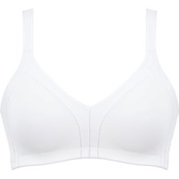 Minimizer-BH Naturana "Minimizer", Damen, Gr. 75, Cup D, wei&szlig;, Obermaterial: 86% Polyamid, 14% Elasthan, unifarben, Basic, BHs Minimizer-BH, Shaping-Effekt, breite Tr&auml;ger, basic, ohne B&uuml;gel, bequem