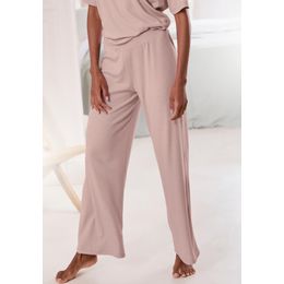 7/8-Hose Vivance Dreams, Damen, Gr. 32/34, N-Gr, rosa (altrosa), Rippstrick, Obermaterial: 63% Polyester, 33% Viskose, 4% Elasthan, Basic, loose fit 7/8-L&auml;nge, Hosen 7/8-Hose, in weicher Rippqualit&auml;t