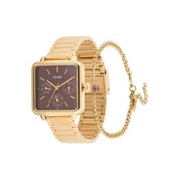 Cluse Set: Uhr und Armband 'La T&eacute;tragone' Damen Gr&ouml;&szlig;e One Size gold / bordeaux