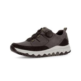 Sneaker Gabor "rollingsoft Sneaker low Rauleder", Damen, Gr. 40,5, grau, Schuhe Sneaker