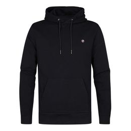 Kapuzensweatshirt PETROL INDUSTRIES "Men Sweater Hooded", Herren, Gr. L (40), schwarz, Sweatware, Obermaterial: 95% Baumwolle, 5% Elasthan, unifarben, regular fit h&uuml;ftbedeckend, Rundhals, Flachstrickb&uuml;ndchen, Sweatshirts, mit K&auml;ngurutasche und Kordelzug