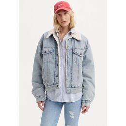 Levi's Jeansjacke LEVI'S "SHERPA TRUCKER", Damen, Gr. M (38), morning sunlight, Denim/Jeans, Obermaterial: 100% Baumwolle, loose fit taillenbedeckt, angesetztes B&uuml;ndchen, Jacken Jeansjacke, mit Teddypl&uuml;sch