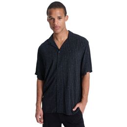 Kurzarmhemd Quiksilver "Safe Paradise", Herren, Gr. M, US-Gr&ouml;&szlig;en, schwarz vertical quik thoughts, Obermaterial: 100% Viskose., Hemden
