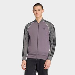 Trainingsjacke adidas originals "SST TT", Herren, Gr. L, grau strata, schwarz, Obermaterial: 70% Polyester, 30% Baumwolle, normal, Jacken Trainingsjacke, Superstar, Retro Look, Sportjacke, Track Top