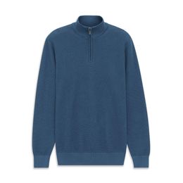 Troyer Bugatti "Regular Fit", Herren, Gr. L, 370, marine, Strick, 100% Baumwolle, unifarben, regular fit, ohne Ausschnitt, Pullover Troyer, aus reiner Baumwolle