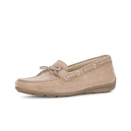 Mokassin Gabor "Mokassin Rauleder", Damen, Gr. 41, beige, Schuhe Mokassin