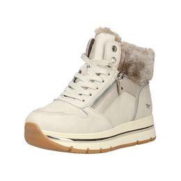 Sneaker Mustang Shoes "Mustang Shoes Sneaker Lederimitat/Textil", Damen, Gr. 39, ivory, Lederimitat, Textil, Schuhe Sneaker