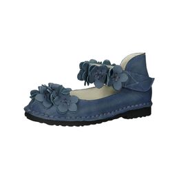Riemchenballerina Laura Vita "Laura Vita Ballerinas Leder", Damen, Gr. 40, jeans, Leder, Schuhe Riemchenballerina