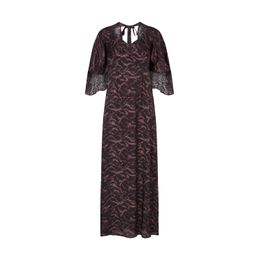 Lily & Lionel Midikleid LILY AND LIONEL "Lydia Angel Sleeve Midnight Tiger Print Maxi Dress Damen", Damen, Gr. 38, Normalgr&ouml;&szlig;en, braun, 100% Viskose, Kleider Midikleid