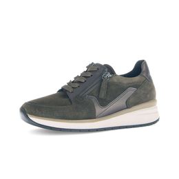 Sneaker Gabor "Sneaker low Materialmix Leder/Lederimitat", Damen, Gr. 38, gr&uuml;n, Schuhe Sneaker