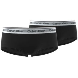 M&auml;dchen Hipster "2PK SHORTY", Calvin Klein Underwear, Gr. 1402x schwarz, Jersey, Obermaterial: 95% Baumwolle, 5% Elasthan, unifarben, Unterhosen, Mit