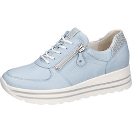 Waldl&auml;ufer WALDL&Auml;UFER Damen Plateausneaker "H-LANA", Gr. 4,5hellblau, Nappaleder, Veloursleder, Schuhe, Komfortschuh, Halbschuh, Bequemschuh in Komfortweite H
