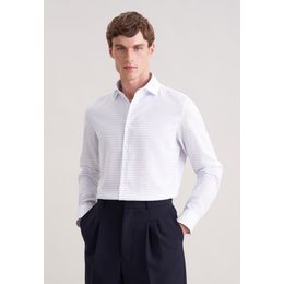 Businesshemd Seidensticker "Schwarze Rose", Herren, Gr. M (40), normale &Auml;rmell&auml;ngen, mittelblau, 100% Baumwolle, kariert, tailored fit, 2-Knopf-Manschette, Hemden, Shaped 1/1 Kentkragen Karo