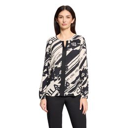 Schlupfbluse Betty Barclay "Damen mit Rundhalsausschnitt", Damen, Gr. 40, wei&szlig;, schwarz, Obermaterial: 100% Viskose, figurumspielend normal, Rundhals, Blusen Schlupfbluse