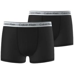 Trunk "2PK TRUNK", Kinder, Gr. 140/146, 2 Stk., 2x schwarz, Jersey, Obermaterial: 95% Baumwolle, 5% Elasthan, Calvin Klein Underwear, k&ouml;rpernah, Unterhosen, mit Logobund