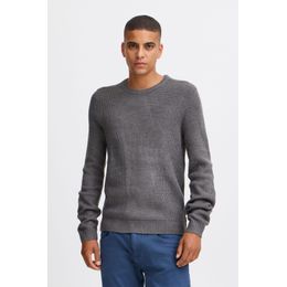Strickpullover Blend "BHPullover", Herren, Gr. L, pewter mix, Grobstrick, 80% Polyacryl, 20% Nylon, meliert, Basic, regular fit normal, Rundhals, weit, Pullover Strickpullover, Klassischer Grobstrickpullover mit Rundhalsausschnitt