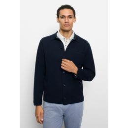 Strickpullover OLYMP "OLYMP Casual Strick, Overshirt", Herren, Gr. XL, marine, 55% Baumwolle, 45% Polyester, Pullover Strickpullover