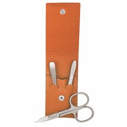 Erbe Solingen Manicure Taschenetui Inox Orange Serie "Piemont", 3-Tlg