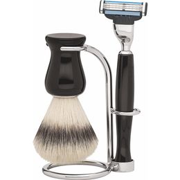 ERBE&reg; Rasiergarnitur Gillette Mach3 3-Tlg. Rasierpinsel Synthetik, Schwarz