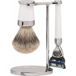 ERBE&reg; Rasiergarnitur Gillette Fusion 3-Tlg. Rasierpinsel Silberspitz, Wei&szlig;, Sonderpreis