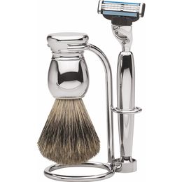 ERBE&reg; Rasiergarnitur Gillette Mach3 3-Tlg Dachshaar, Silber-Gl&auml;nzend