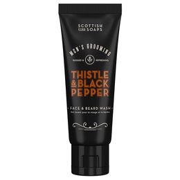 Scottish Fine Soaps Men's Grooming Thistle & Black Pepper Face & Beard Wash 75ml Tube