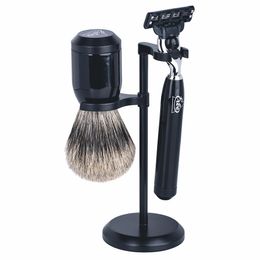ERBE&reg; Rasiergarnitur Gillette Mach 3 Schwarz Edelharz S111P2MT