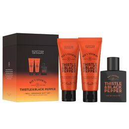 Scottish Fine Soaps Men's Grooming Thistle & Black Pepper Well Groomed Gift Set (2x75ml Tubes, 1x50ml EDT)