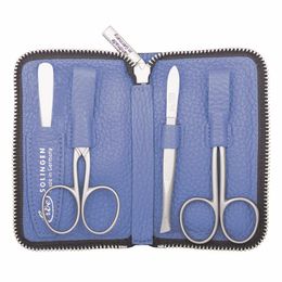 Erbe Solingen Manicure Rv-Etui Inox Blau Serie "Piemont" Limited Edition, 4-Tlg