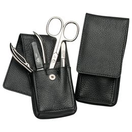 Erbe Solingen Manik&uuml;re Set Druckknopf-Etui Serie "Siena", schwarz, 4-tlg.