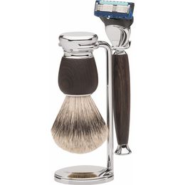 ERBE&reg; Rasiergarnitur Gillette Fusion 3-Tlg Silberspitz, Wengeholz