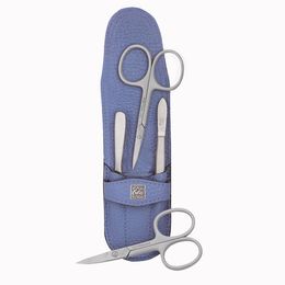 Erbe Solingen Manicure Stecketui Inox Blau 4-Tlg Nagel- & Hautschere, Serie "Piemont" Limited Editon