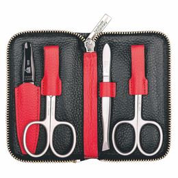 Erbe Solingen Manicure Rv-Etui Inox 4-Tlg Rot/Schwarz Serie "Colorado", 4-Tlg