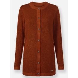 sheego Gro&szlig;e Gr&ouml;&szlig;en Strickjacke in Boucl&eacute;-Qualit&auml;t, rostrot, Gr&ouml;&szlig;e 46 - Damen
