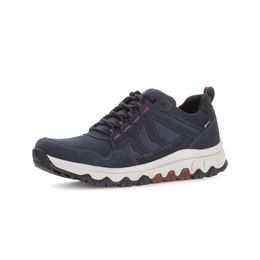 Sneaker Gabor "rollingsoft Sneaker low Materialmix Leder/Textil", Damen, Gr. 42,5, blau, Schuhe Sneaker