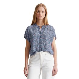 Marc O'Polo Kurzarmbluse MARC O'POLO DENIM "aus LENZING&trade; ECOVERO&trade;", Damen, Gr. XL, medium blau, Obermaterial: 100% Viskose, bedruckt, relaxed fit bauchfrei, Blusen