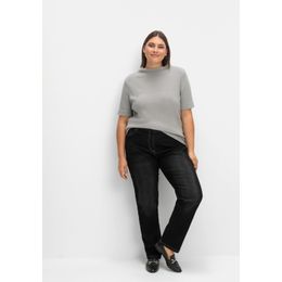 sheego Gro&szlig;e Gr&ouml;&szlig;en High-waist-Jeans mit innenliegendem Dehnbund, black denim, Gr&ouml;&szlig;e 54 - Damen