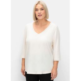 sheego Gro&szlig;e Gr&ouml;&szlig;en 3/4-Arm-Shirt in leichter A-Linie, champagner, Gr&ouml;&szlig;e 52/54 - Damen