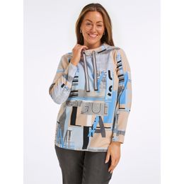 sheego Gro&szlig;e Gr&ouml;&szlig;en Sweatshirt mit Buchstaben-Print, himmelblau-ecru, Gr&ouml;&szlig;e 52 - Damen