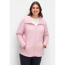 sheego Gro&szlig;e Gr&ouml;&szlig;en Fleecejacke mit 2-Wege-Rei&szlig;verschluss, ros&eacute;, Gr&ouml;&szlig;e 54 - Damen