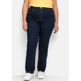 sheego Gro&szlig;e Gr&ouml;&szlig;en 5-Pocket-Jeans mit seitlichem Dehnbund, dark blue, Gr&ouml;&szlig;e 22 - Damen