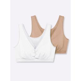 w&auml;schepur sheego Gro&szlig;e Gr&ouml;&szlig;en Bustier mit doppeltem Softbund, camel + champagner, Gr&ouml;&szlig;e 44 - Damen