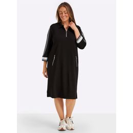 sheego Gro&szlig;e Gr&ouml;&szlig;en Polokleid im hochwertigen Modal-Mix, schwarz, Gr&ouml;&szlig;e 46 - Damen