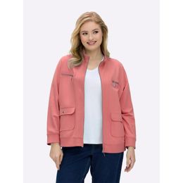 sheego Gro&szlig;e Gr&ouml;&szlig;en Shirtjacke aus reiner Baumwolle, lachsrot, Gr&ouml;&szlig;e 44 - Damen